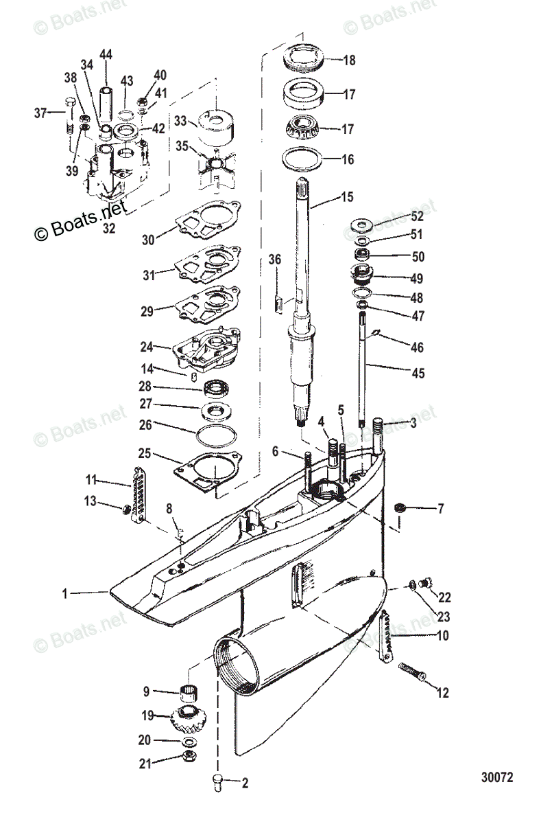 Mercruiser Sterndrive Outdrives OEM Parts Diagram for Gear Housing ...