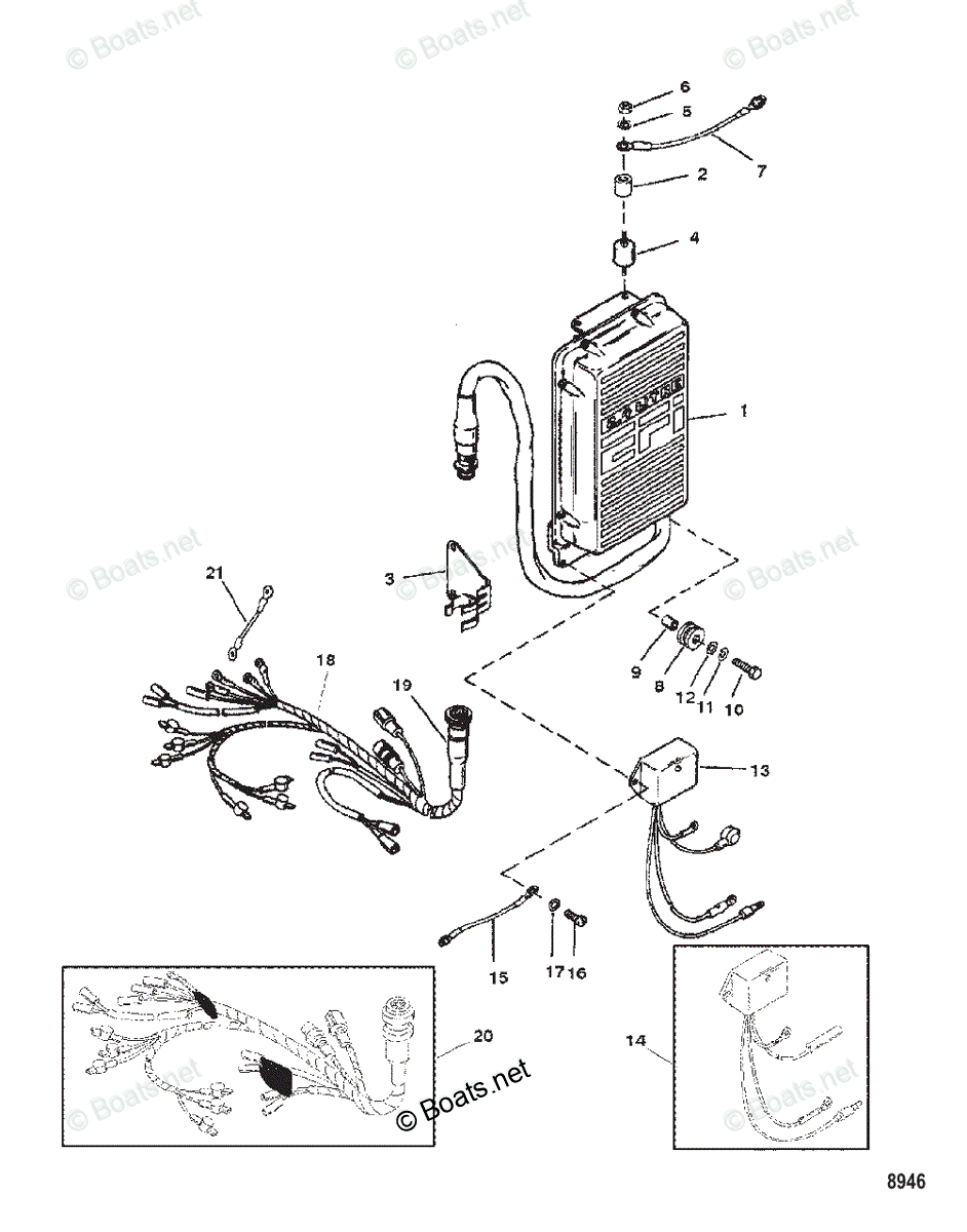 Mercury Outboard 150HP OEM Parts Diagram for ECU Assembly | Boats.net
