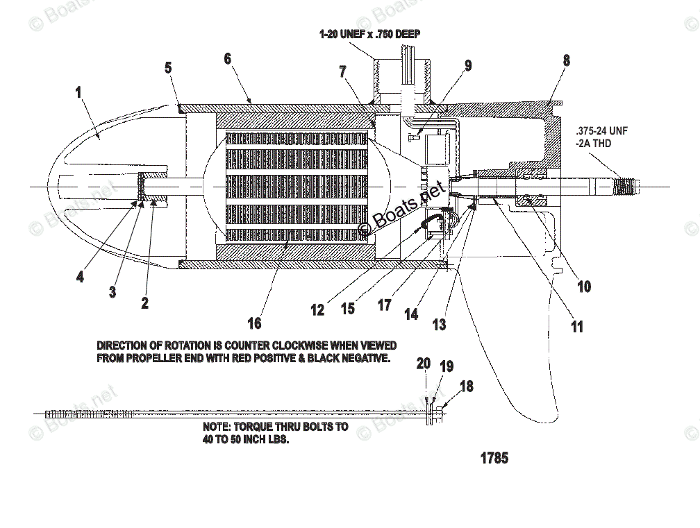 Motorguide Trolling Motor MotorGuide Pro Series OEM Parts Diagram for Lower Unit Assembly(54 ...