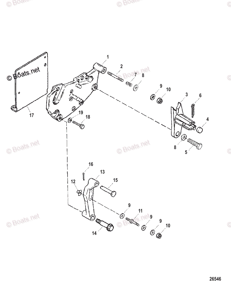 Mercruiser Sterndrive Gas Engines OEM Parts Diagram for Shift Bracket ...