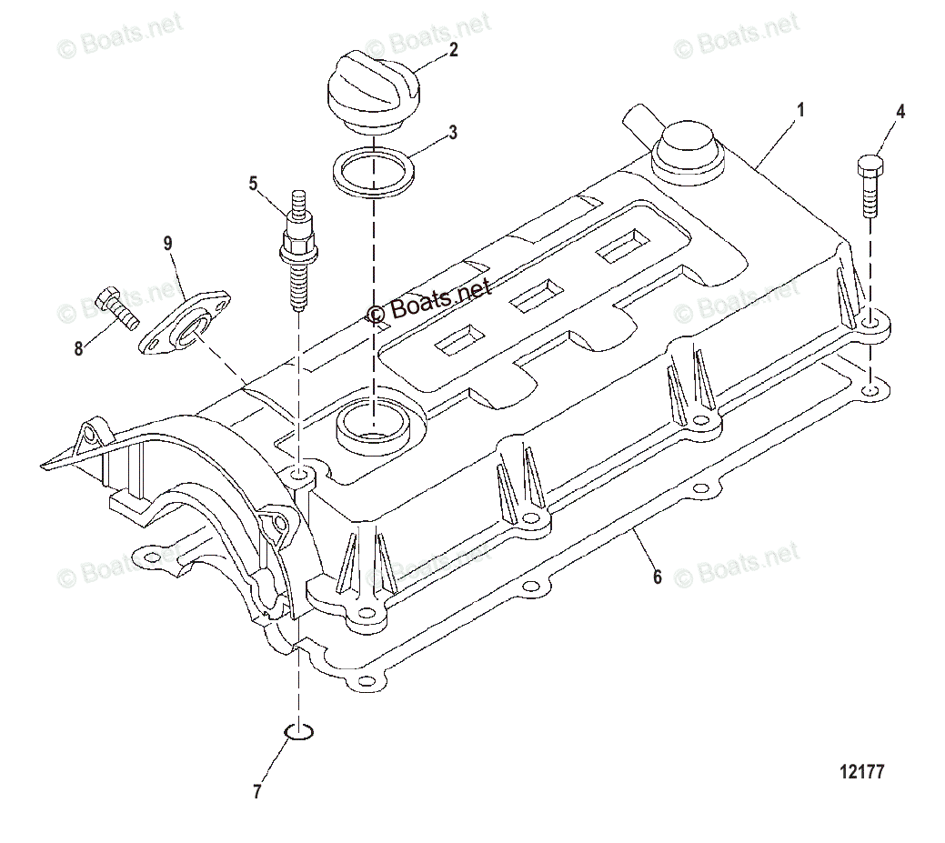 Mercruiser Inboard Diesel Engines OEM Parts Diagram for Cylinder Head ...