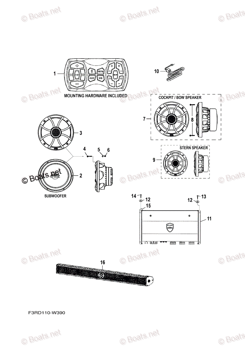 Yamaha Boats 2022 OEM Parts Diagram for Stereo Equipment | Boats.net