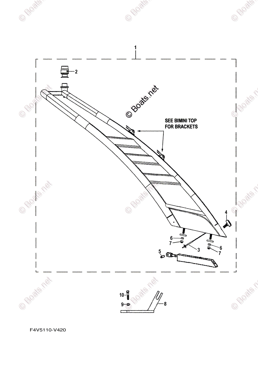 Yamaha Boats 2021 OEM Parts Diagram for Wakeboard Tower | Boats.net
