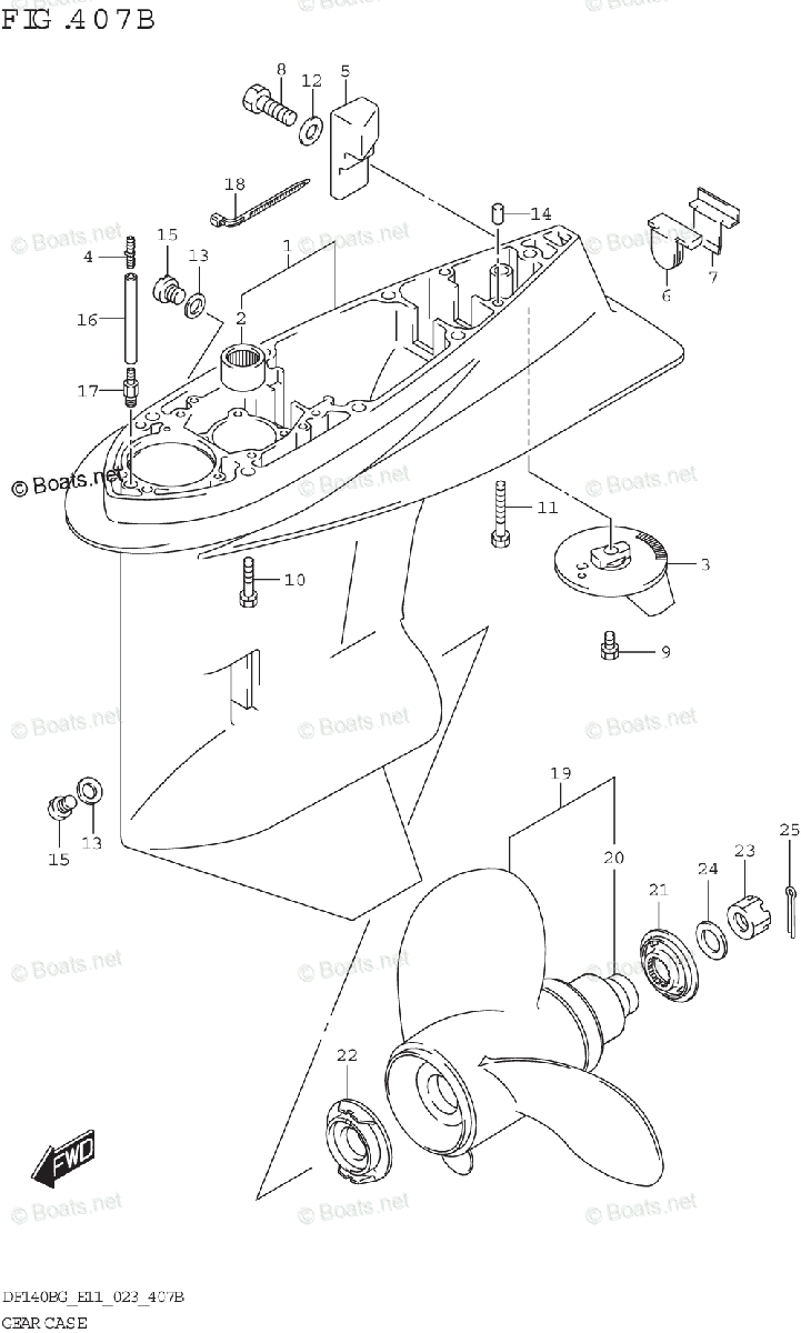 Suzuki Outboard 2021 OEM Parts Diagram for GEAR CASE ((DF115BG DF140BG ...