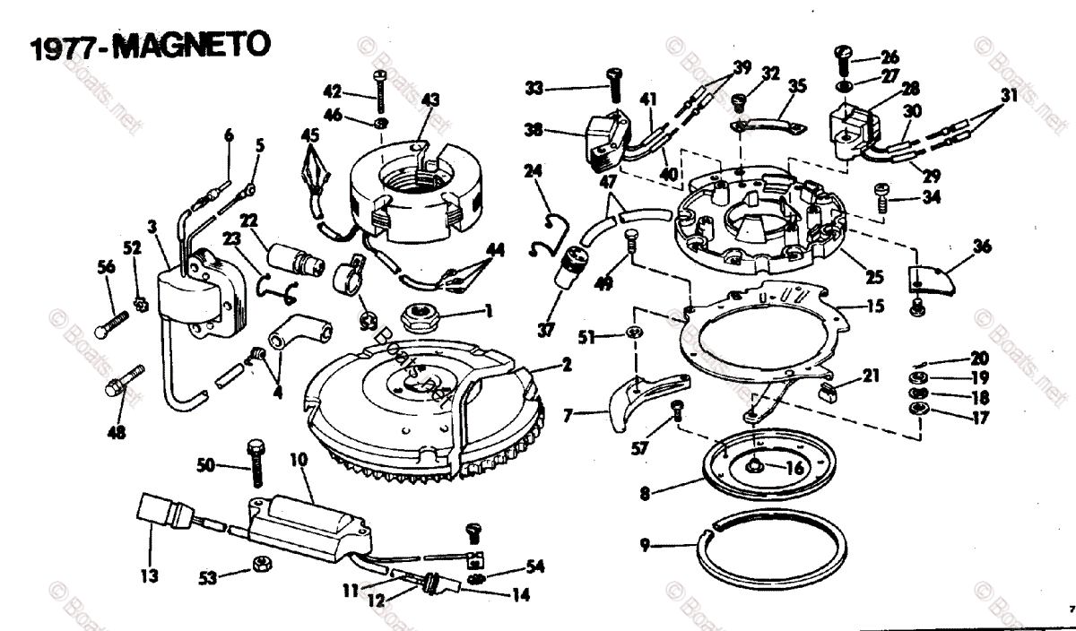 Evinrude Outboard 1977 OEM Parts Diagram for MAGNETO | Boats.net