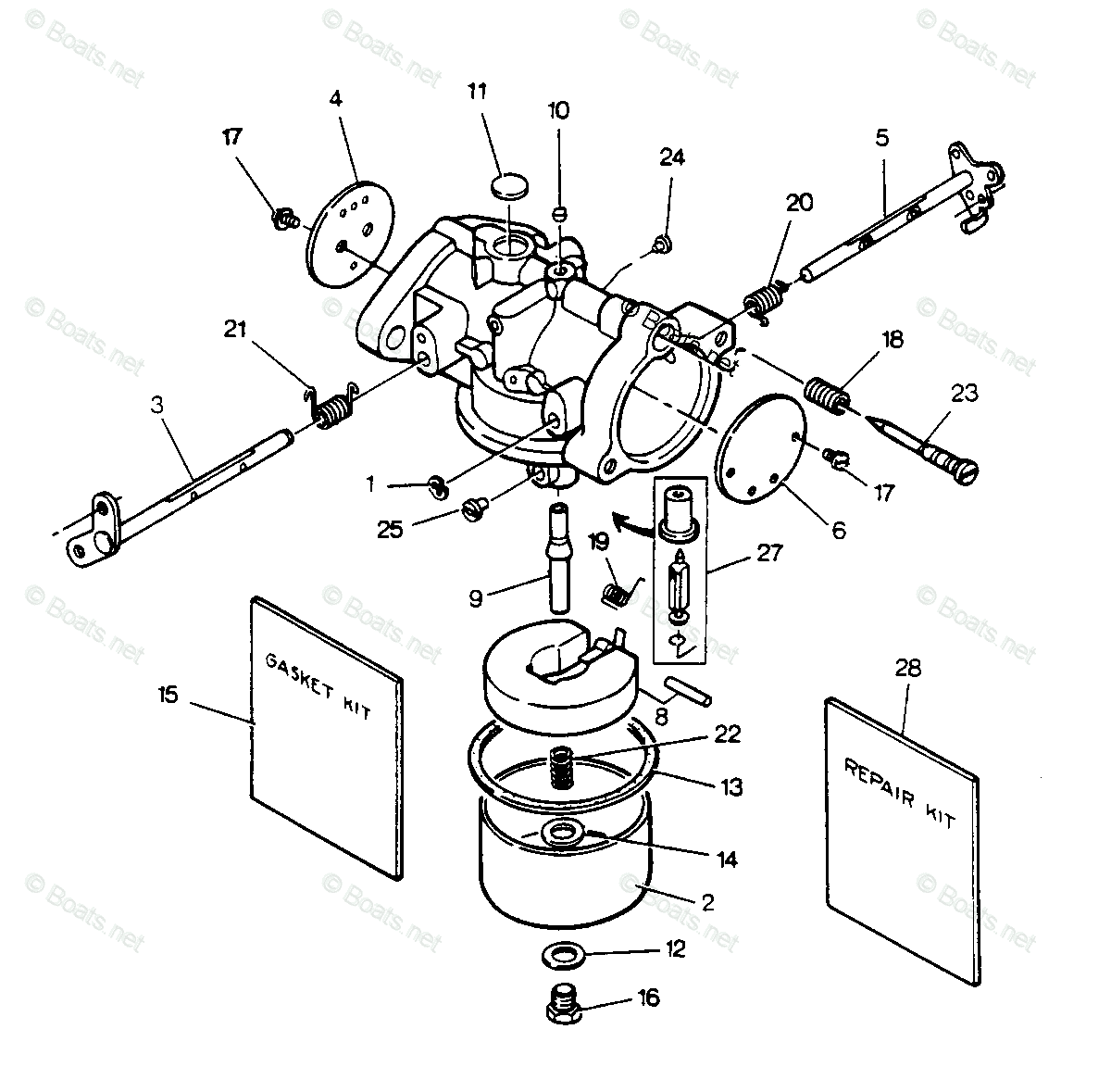 Force Outboard 1988 OEM Parts Diagram for CARBURETOR | Boats.net