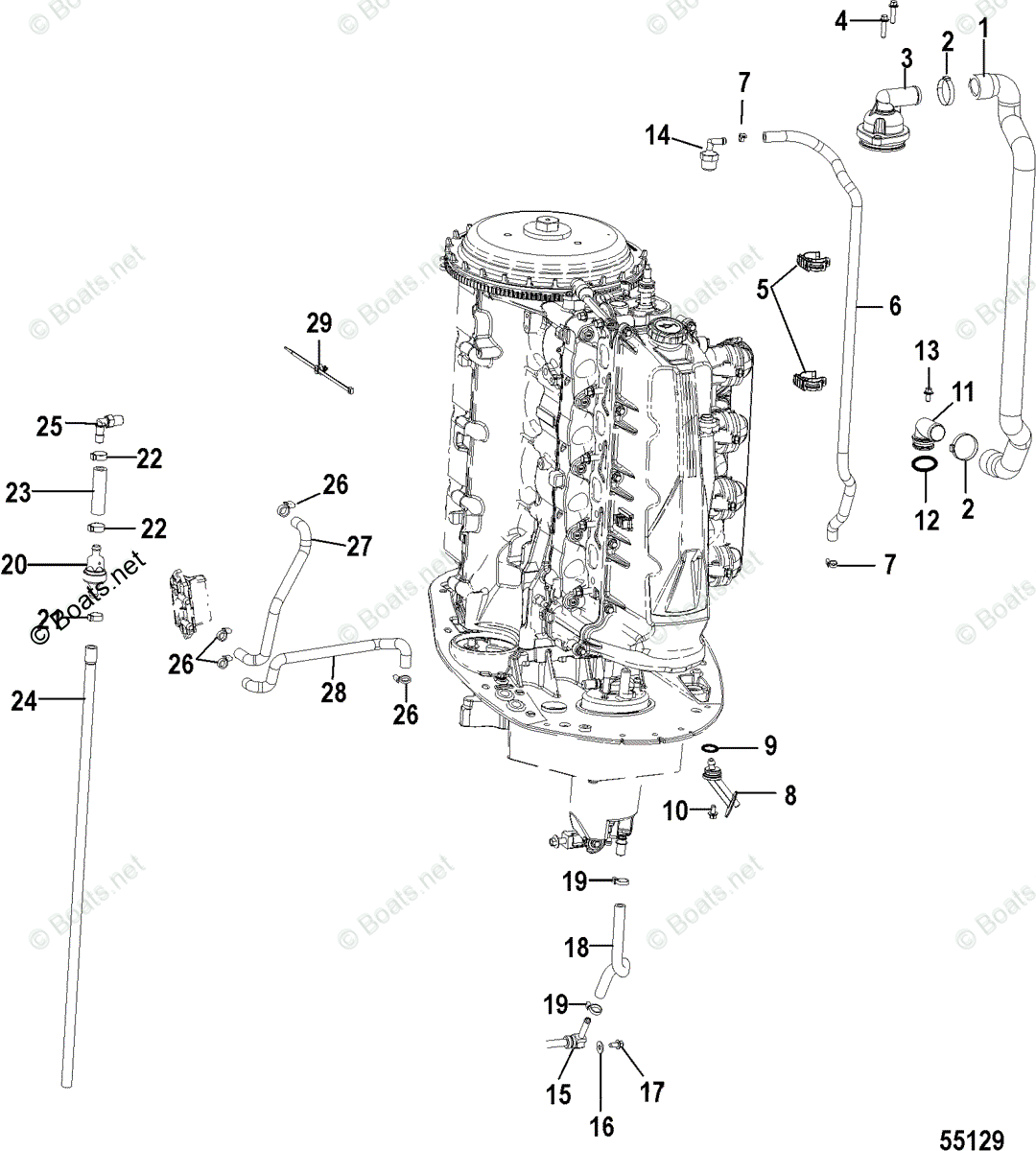 Mercury Outboard 90HP OEM Parts Diagram for COOLING | Boats.net