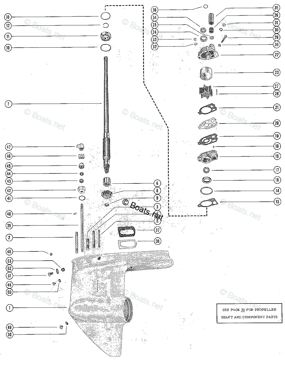 Mercury Outboard 100HP OEM Parts Diagram for Gear Housing Assembly ...