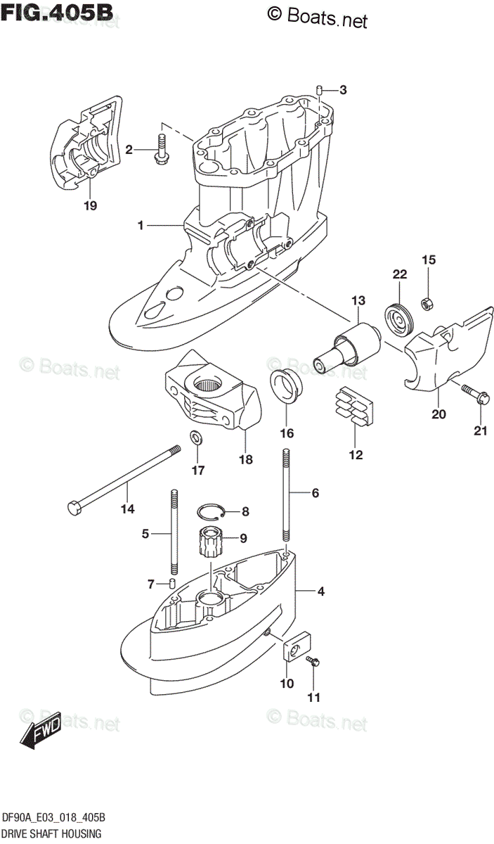 Suzuki Outboard 2018 OEM Parts Diagram for DRIVE SHAFT HOUSING (DF80A) | Boats.net