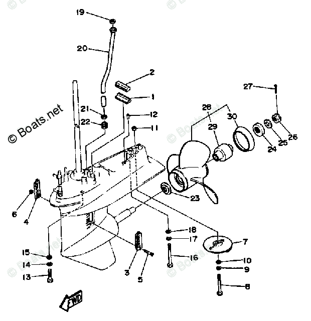 Yamaha Outboard 1989 OEM Parts Diagram for Lower-Drive 2 | Boats.net