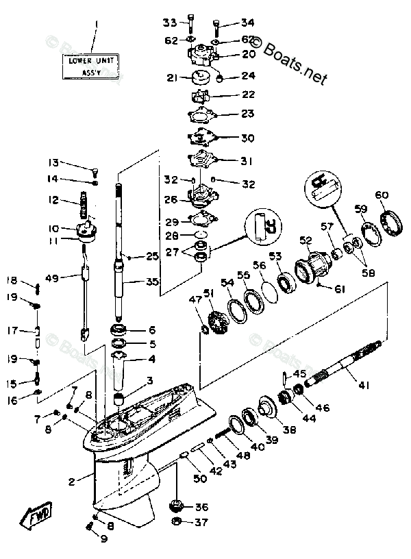 Yamaha Outboard 1992 OEM Parts Diagram for Lower - Drive 1 | Boats.net