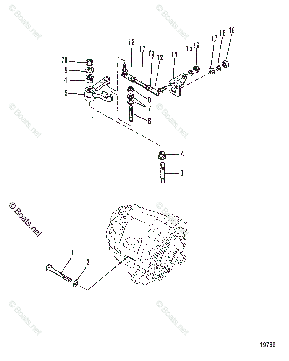 Mercruiser Sterndrive Gas Engines OEM Parts Diagram for Transmission ...