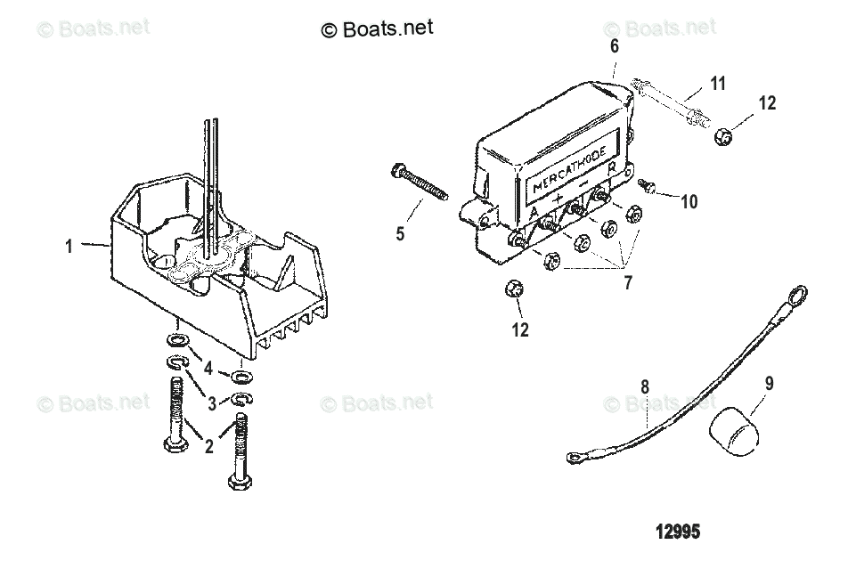 Mercruiser Sterndrive Gas Engines OEM Parts Diagram for Mercathode ...