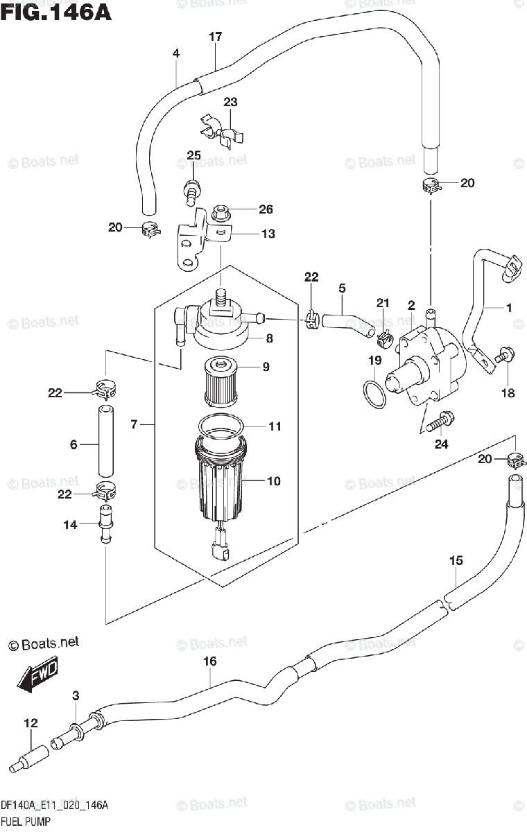 Suzuki Outboard 2020 OEM Parts Diagram for FUEL PUMP | Boats.net