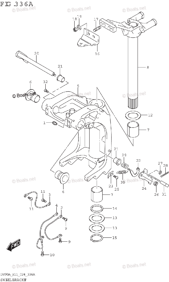 Suzuki Outboard 2024 OEM Parts Diagram for SWIVEL BRACKET (DF70A DF80A DF90A DF100B DF75A ...