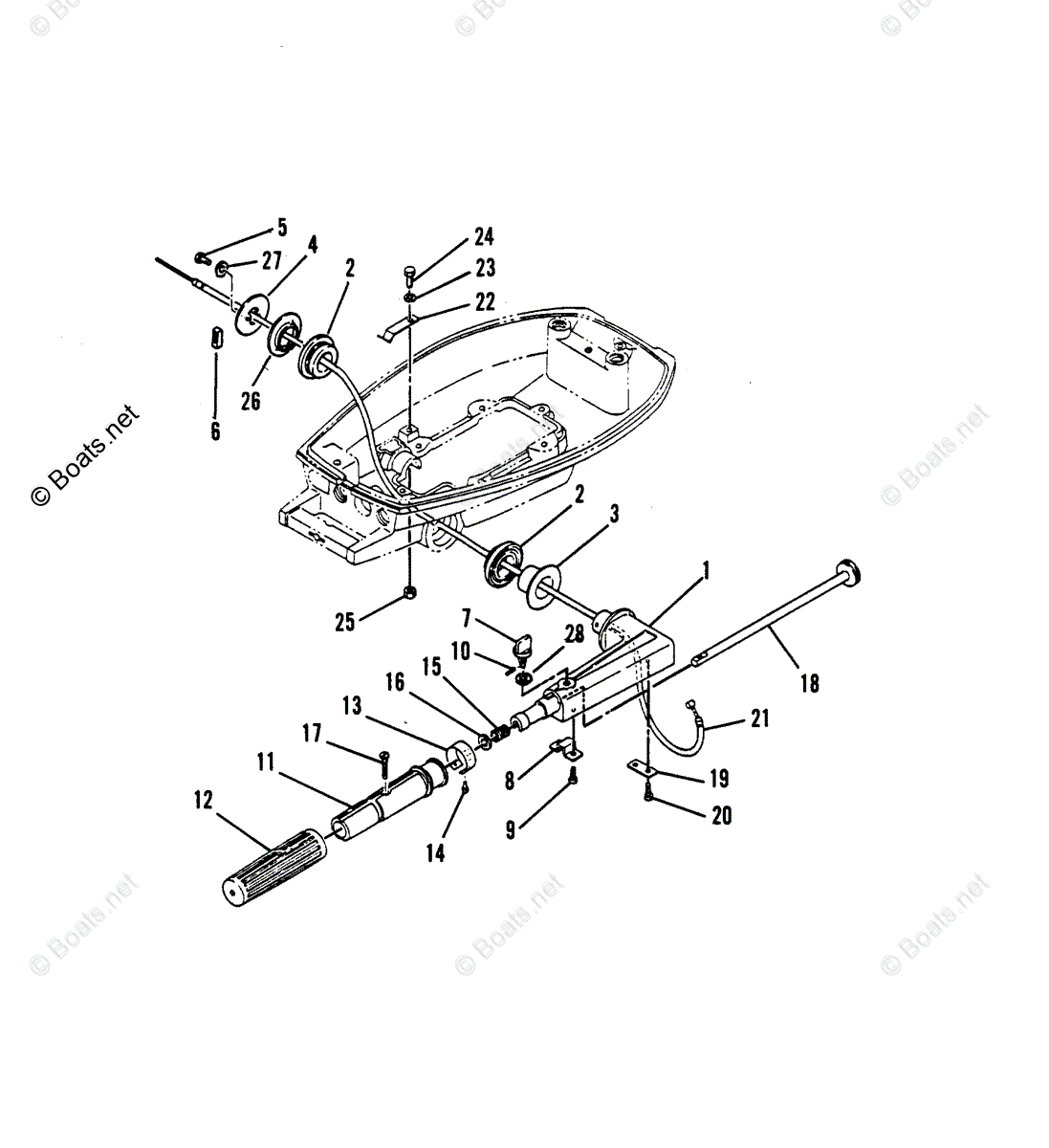 Mariner Outboard 1989 OEM Parts Diagram for THROTTLE CONTROL | Boats.net