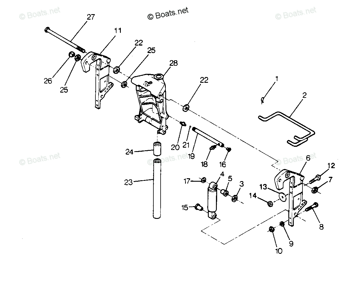 Force Outboard 1988 OEM Parts Diagram for SWIVEL BRACKET AND STERN ...