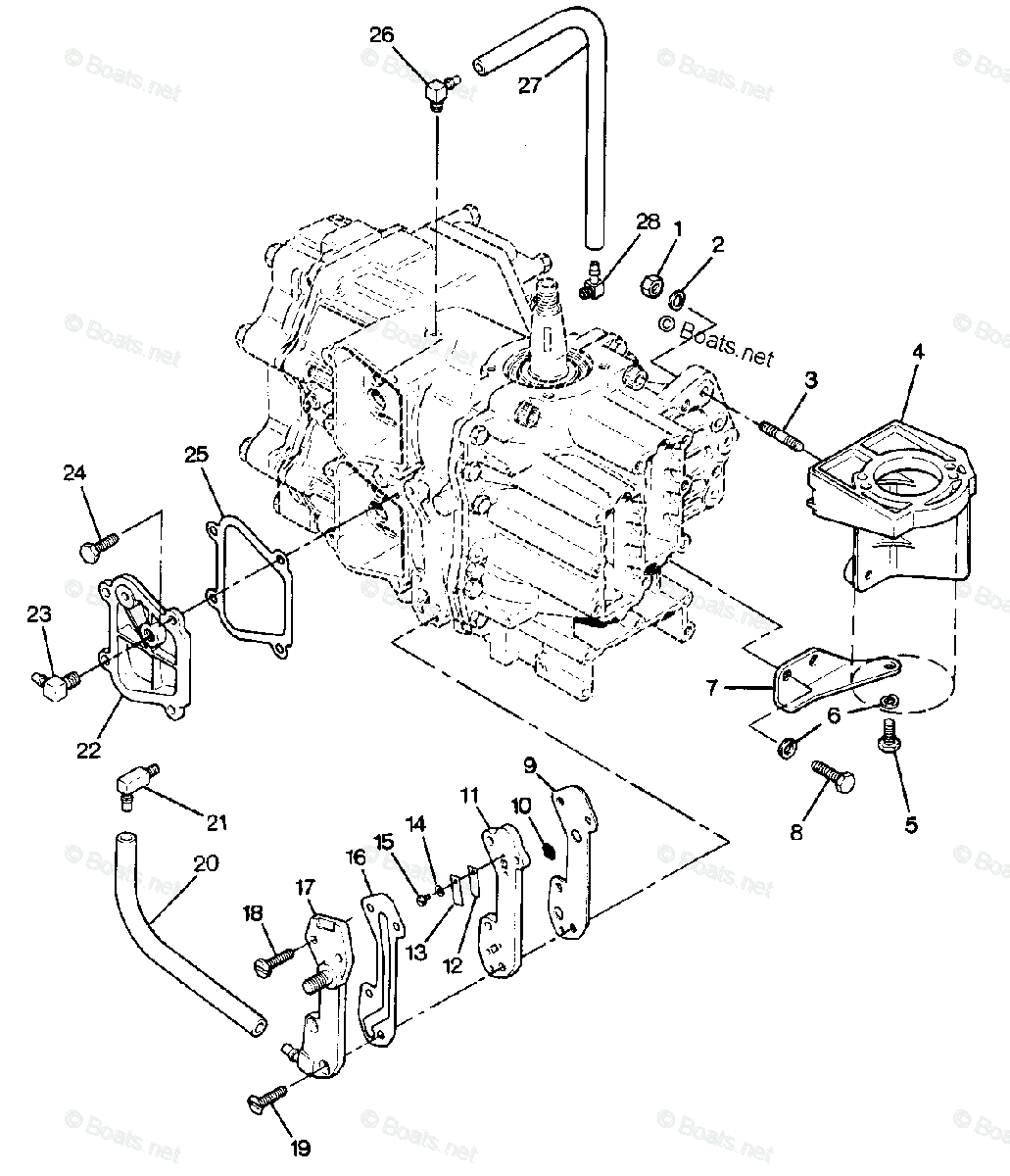 Force Outboard 1988 OEM Parts Diagram for RECIRCULATION SYSTEM AND ...