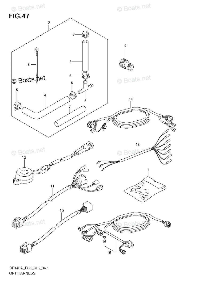 Suzuki Outboard 2013 OEM Parts Diagram for OPT:HARNESS | Boats.net