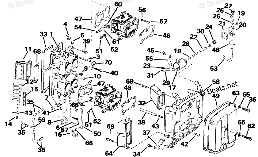 OMC Quiet Rider 90HP OEM Parts Diagram for INTAKE MANIFOLD | Boats.net