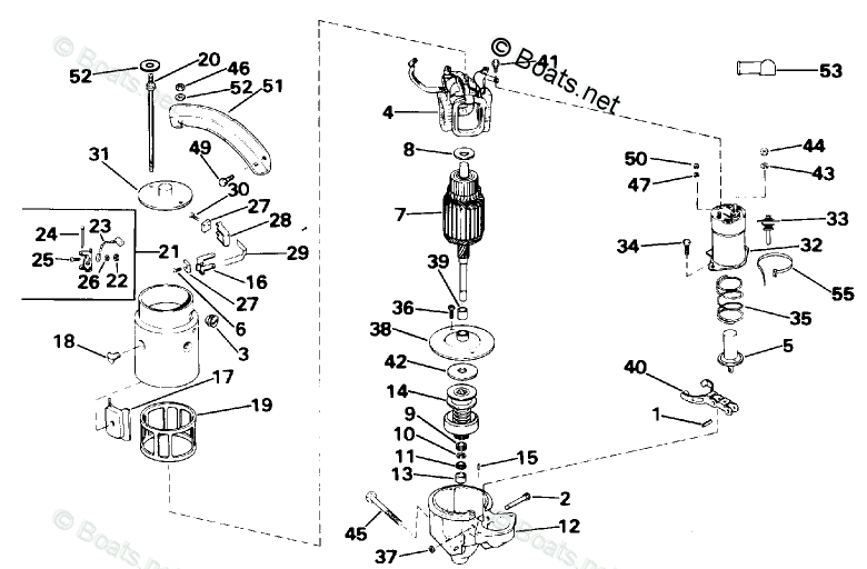 OMC Sterndrive 5 70L 350 CID V8 OEM Parts Diagram For STARTER MOTOR omc-sterndrive-5-70l-350-cid-v8-oem-parts-diagram-for-starter-motor
