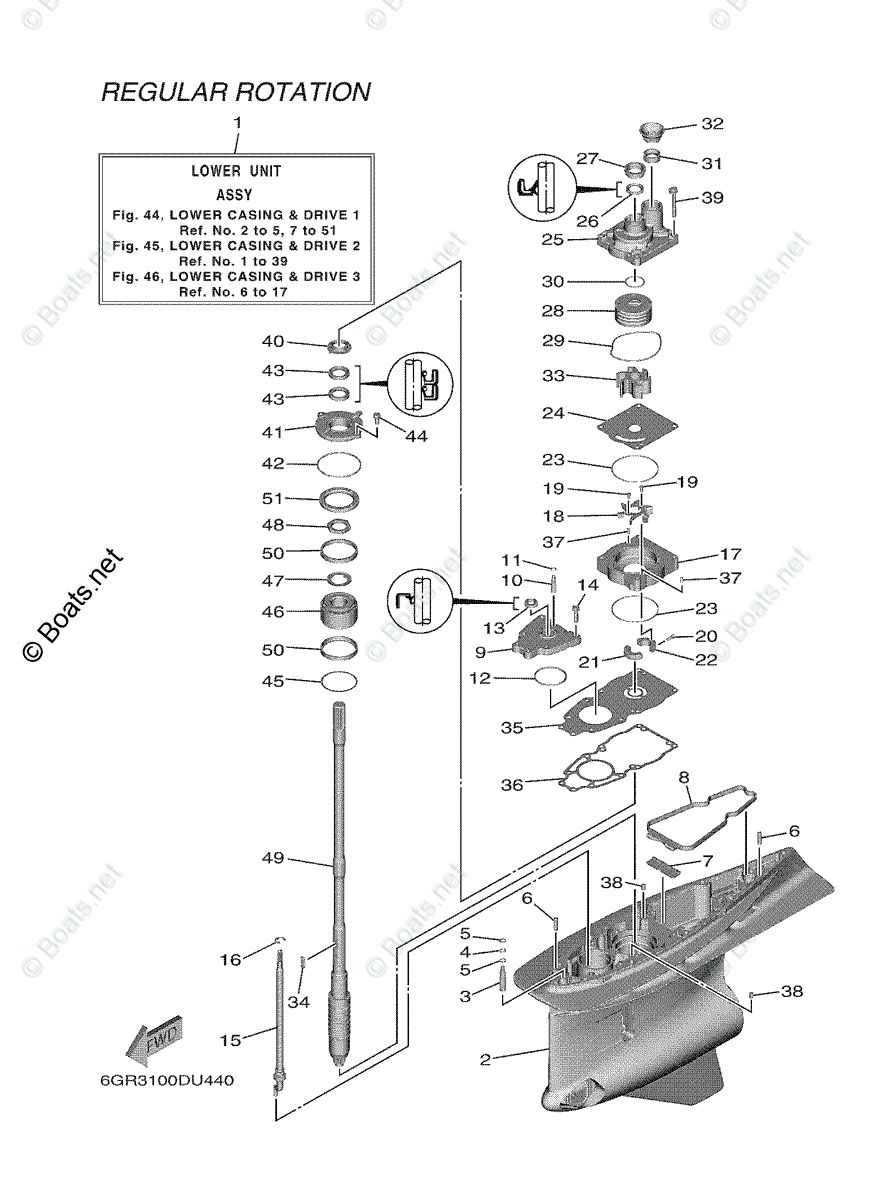 Yamaha Outboard 2021 OEM Parts Diagram for Lower Casing Drive 1 | Boats.net