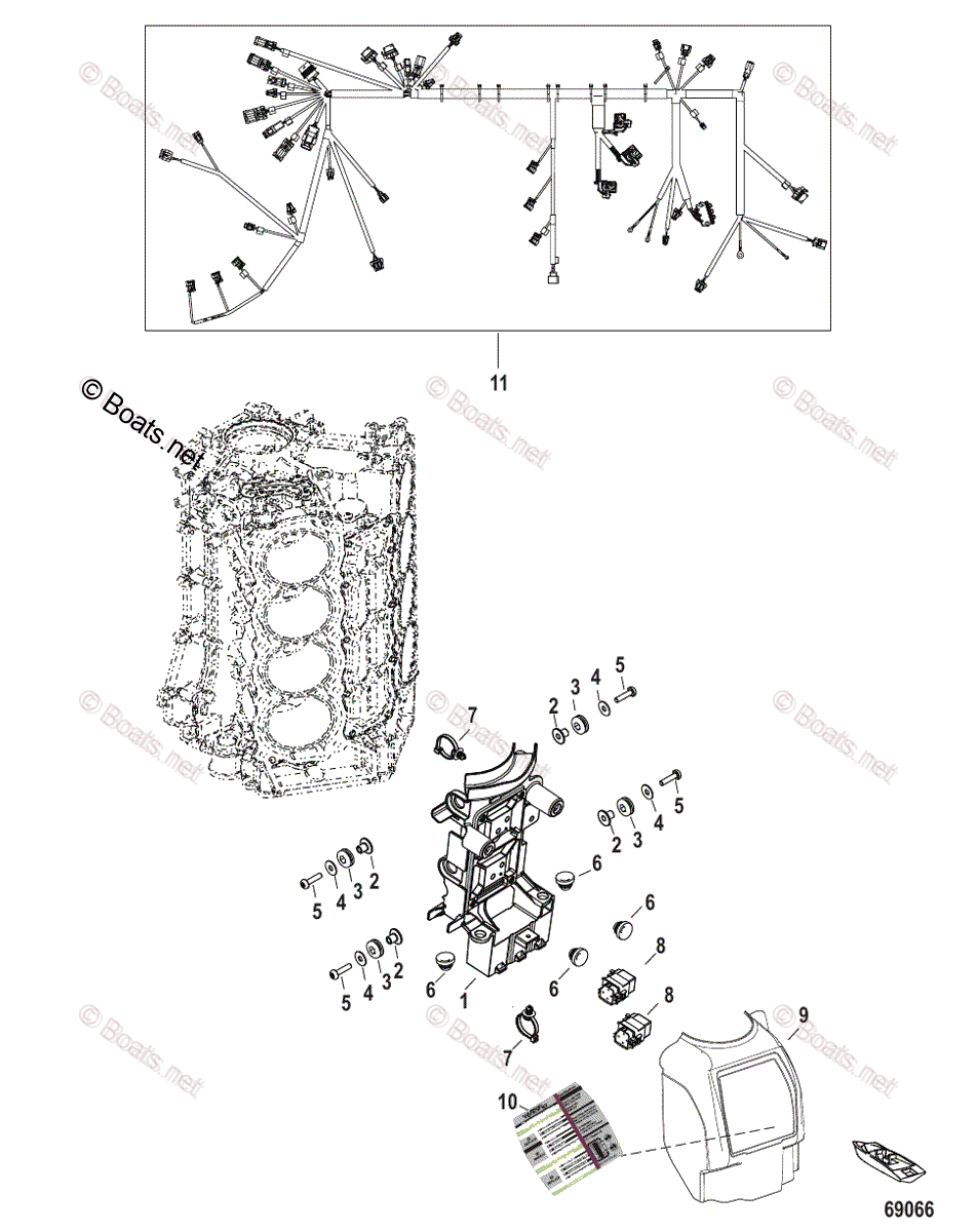 Mercury Outboard 450HP OEM Parts Diagram for Electrical Plate | Boats.net