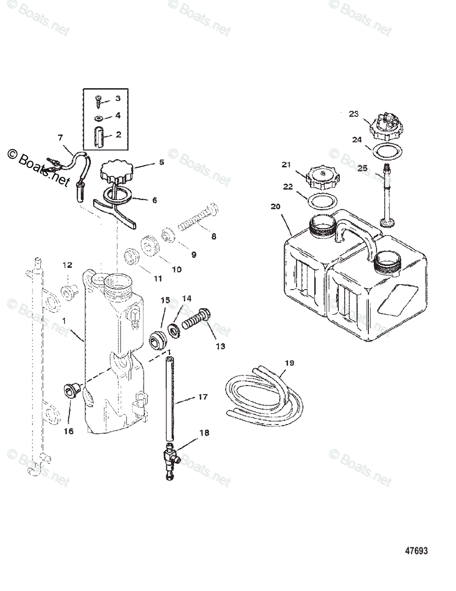 Mercury Outboard 200HP OEM Parts Diagram for Oil Injection Components ...