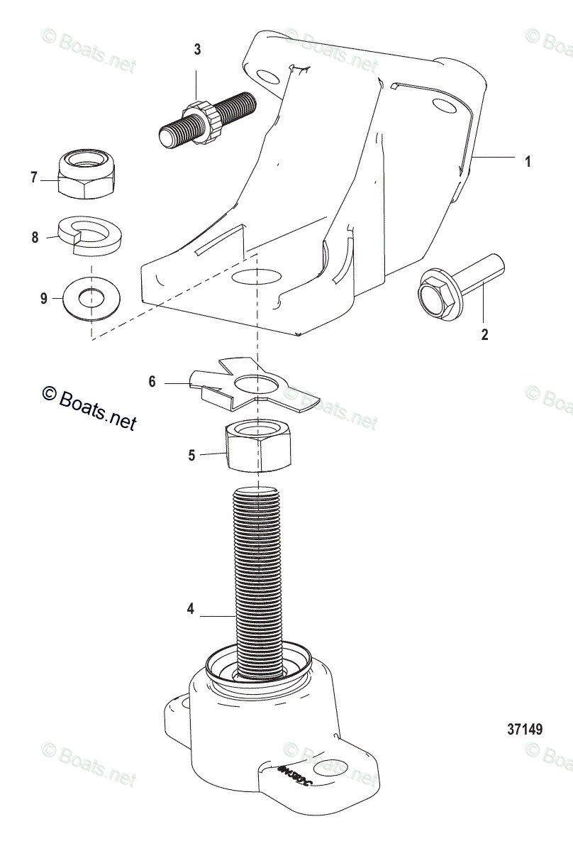 Mercruiser Sterndrive Gas Engines OEM Parts Diagram for Engine Mounts ...