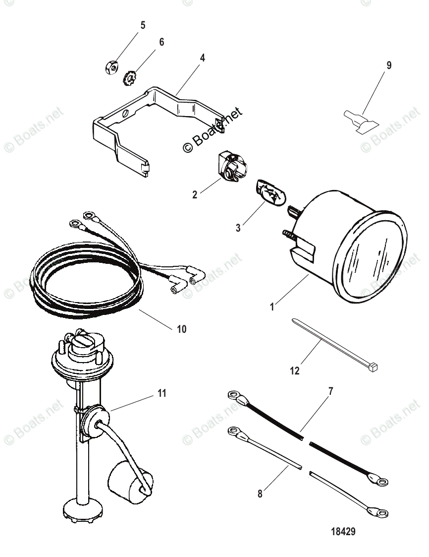 Mercury Rigging Parts & Accessories Analog Gauges OEM Parts Diagram for ...