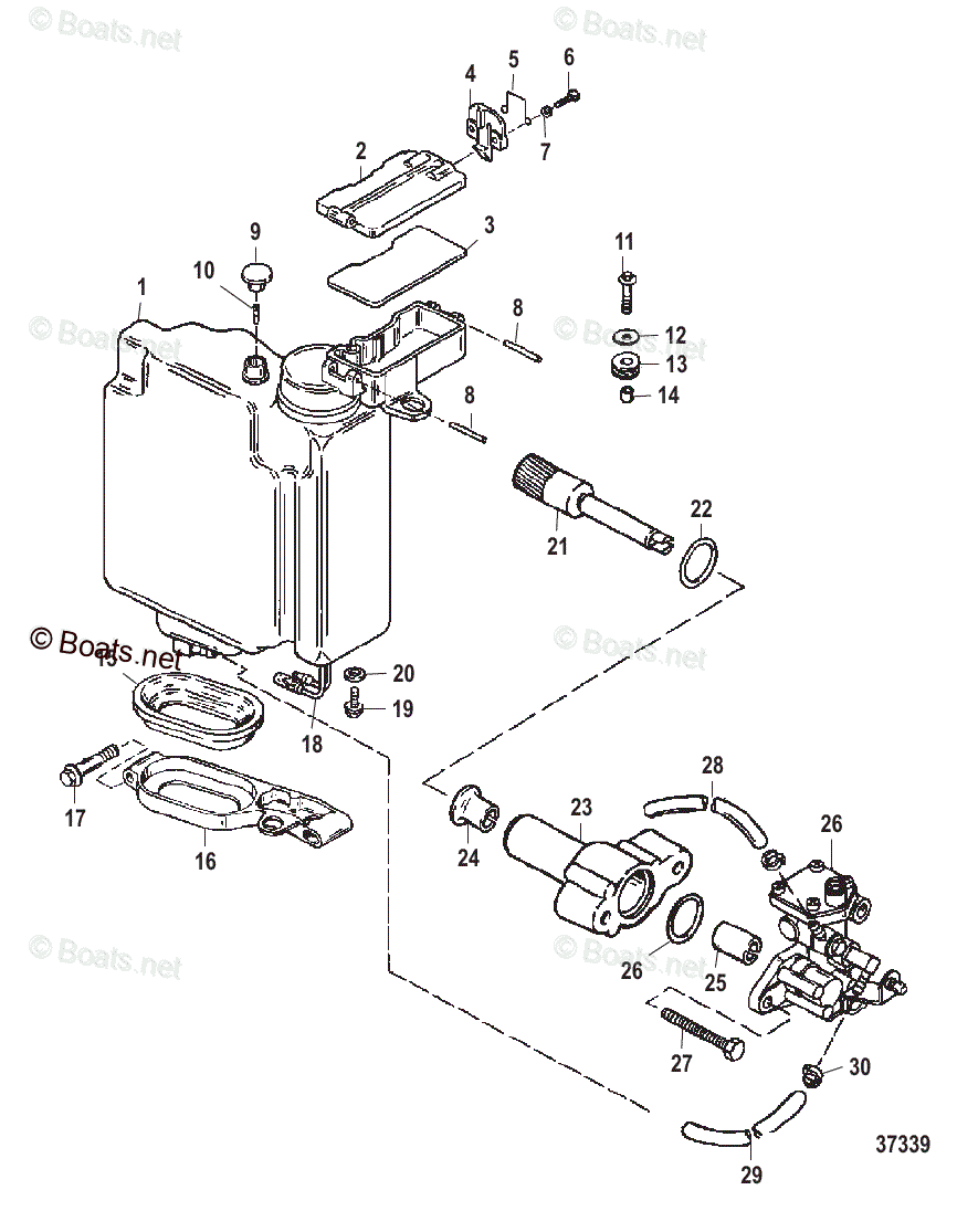 Mercury Outboard 115HP OEM Parts Diagram for OIL INJECTION(USA:0G301750 ...