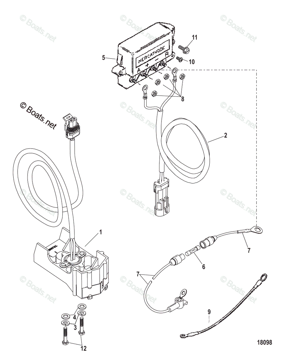 Mercruiser Inboard Diesel Engines OEM Parts Diagram for Mercathode ...