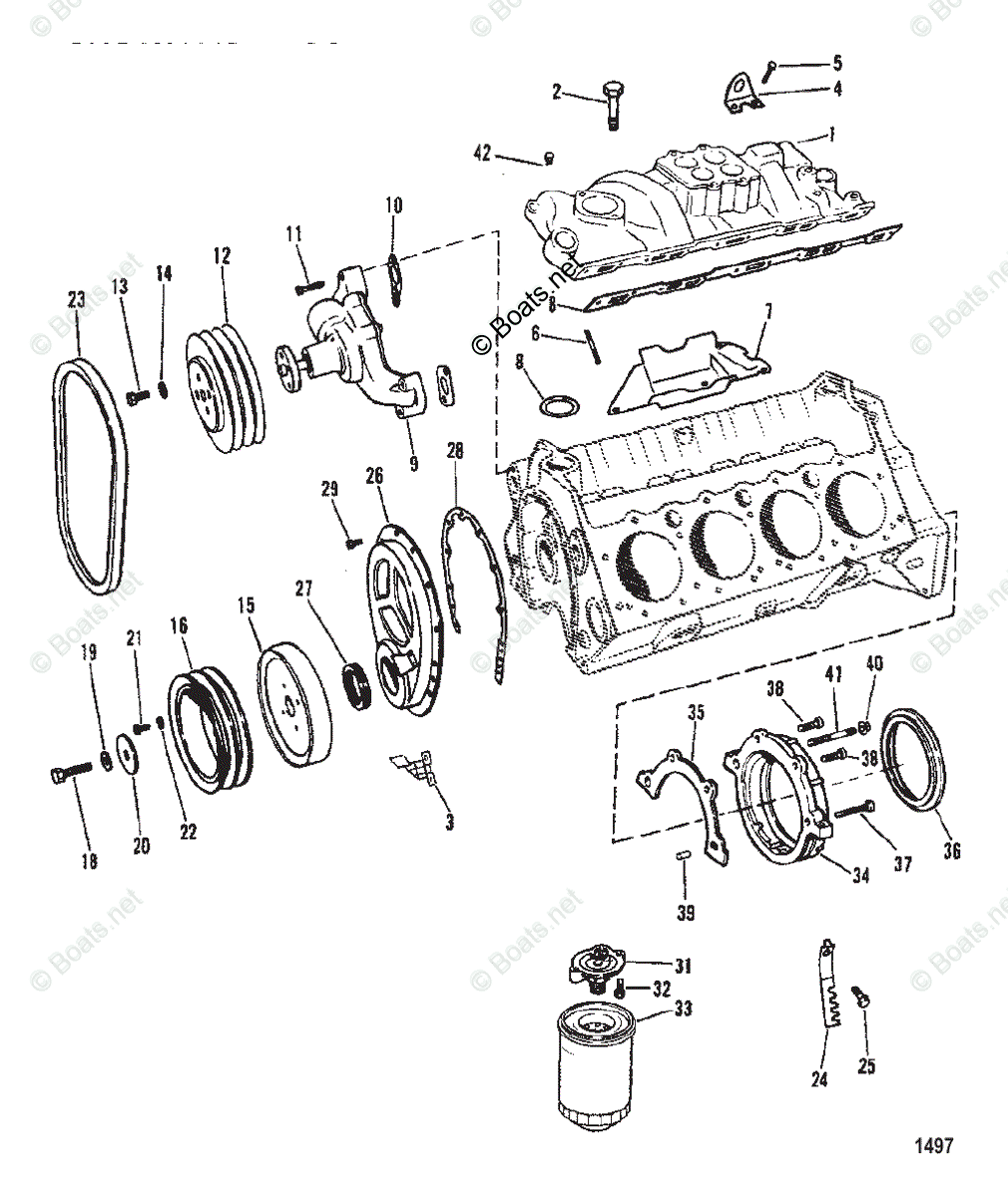 Mercruiser Sterndrive Gas Engines OEM Parts Diagram for INTAKE MANIFOLD ...