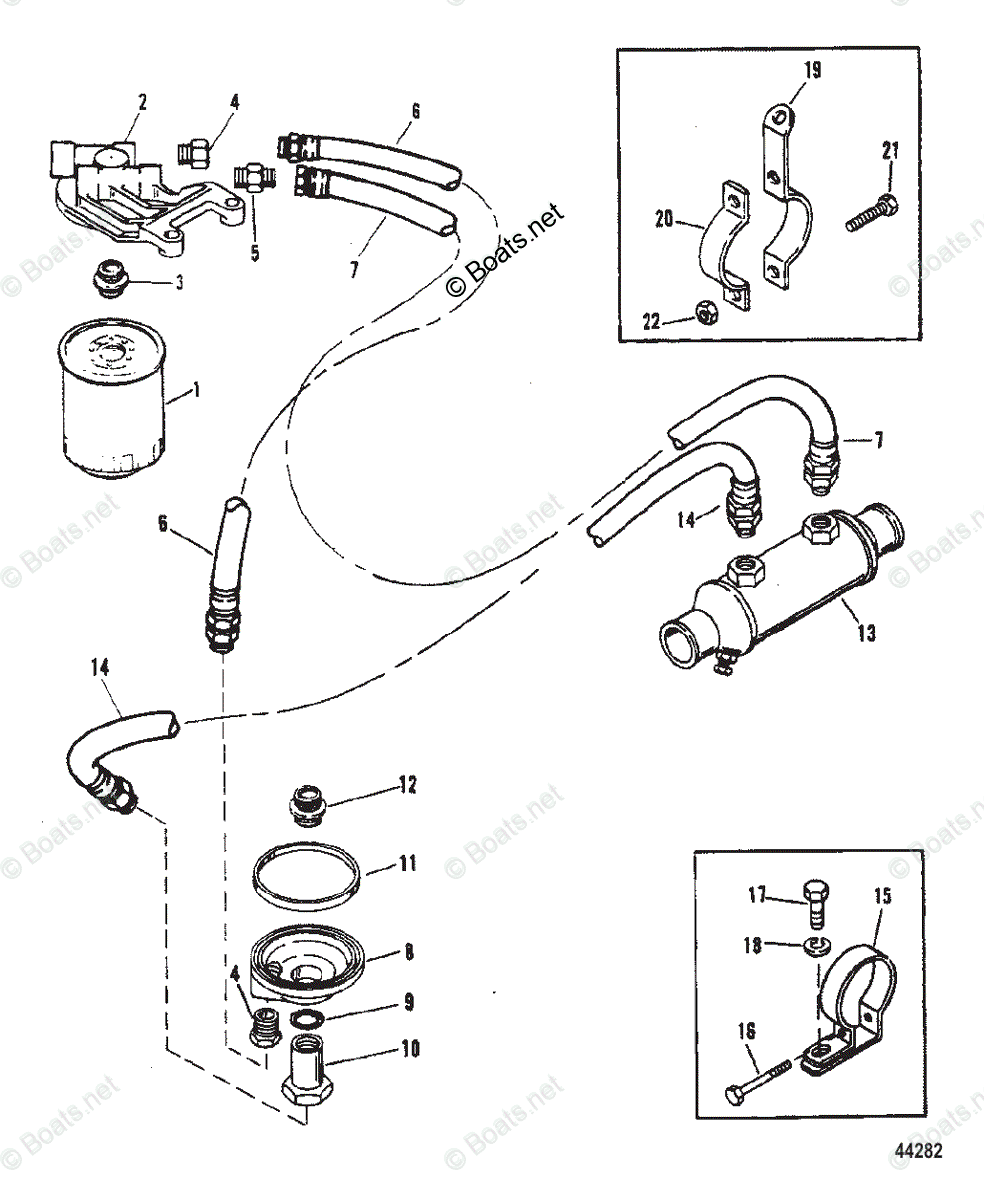 Mercruiser Inboard Gas Engines OEM Parts Diagram for OIL FILTER AND ...