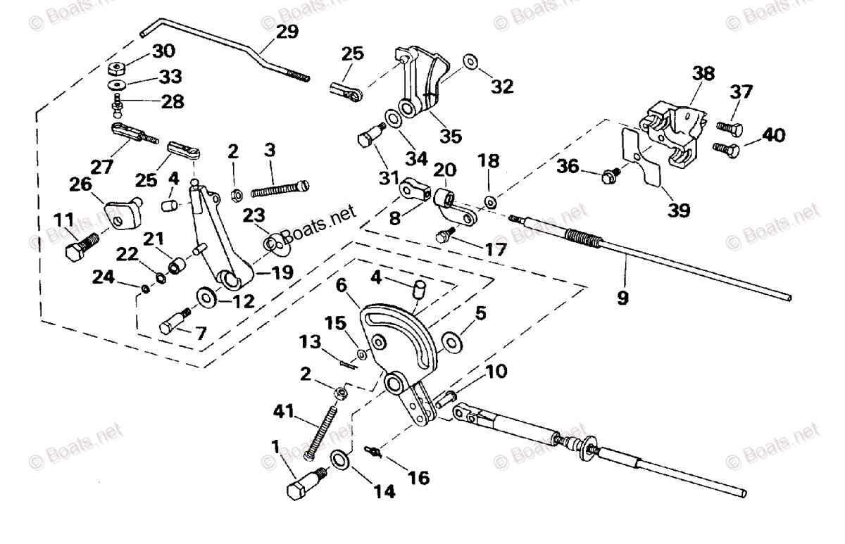 Johnson Outboard 1996 OEM Parts Diagram for Shift & Throttle Linkage ...