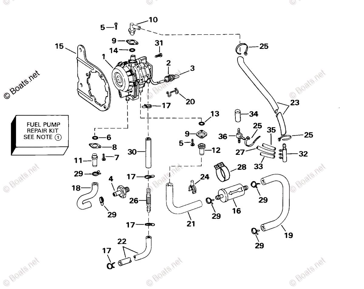 Johnson Outboard 2000 OEM Parts Diagram for FUEL PUMP | Boats.net