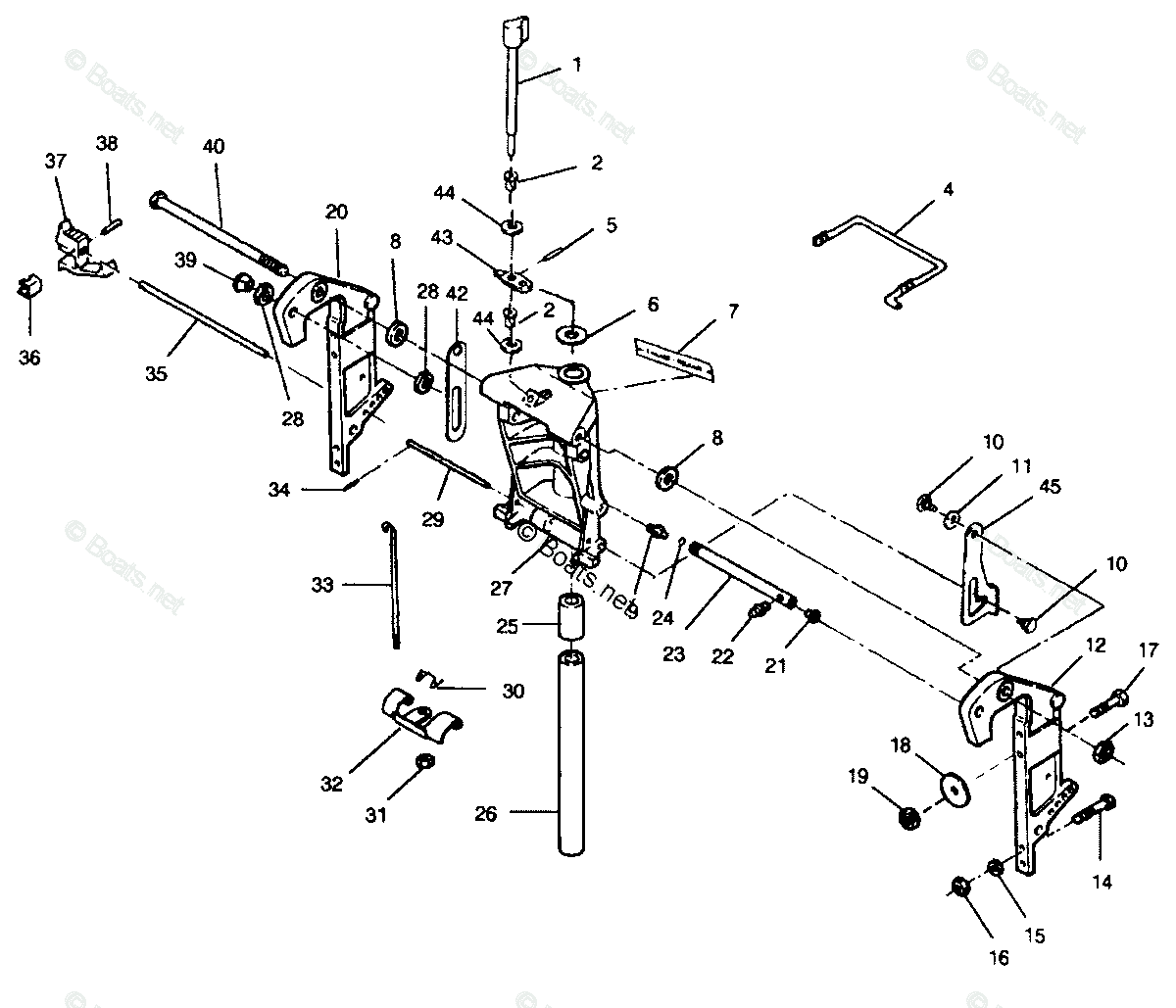Force Outboard 1991 OEM Parts Diagram for SWIVEL BRACKET AND STERN ...