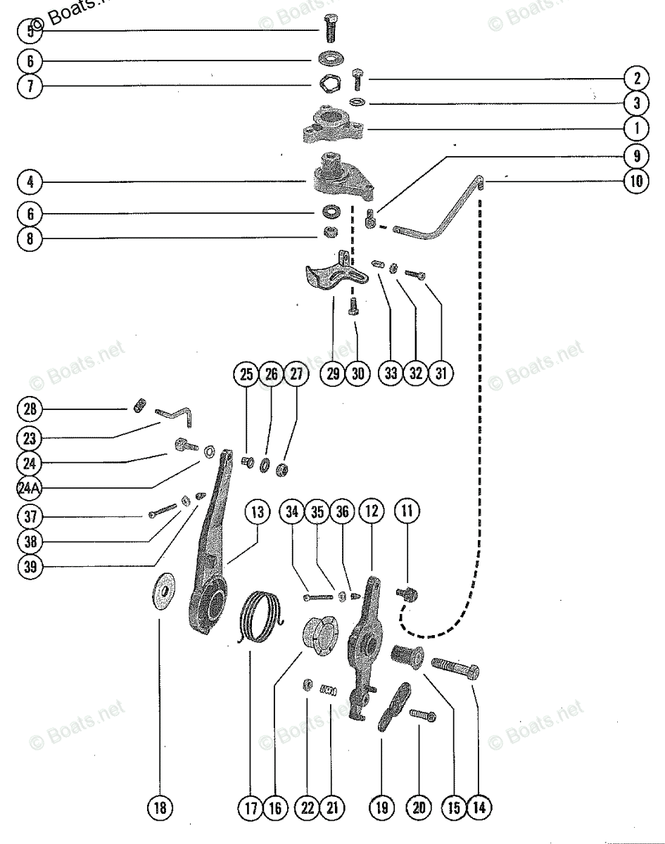 Mercury Outboard 50HP OEM Parts Diagram for Throttle Control Linkage ...