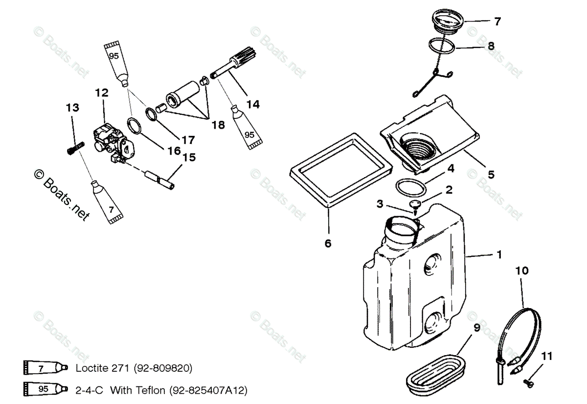 Mariner Outboard 1991 OEM Parts Diagram for Oil Injection Components ...
