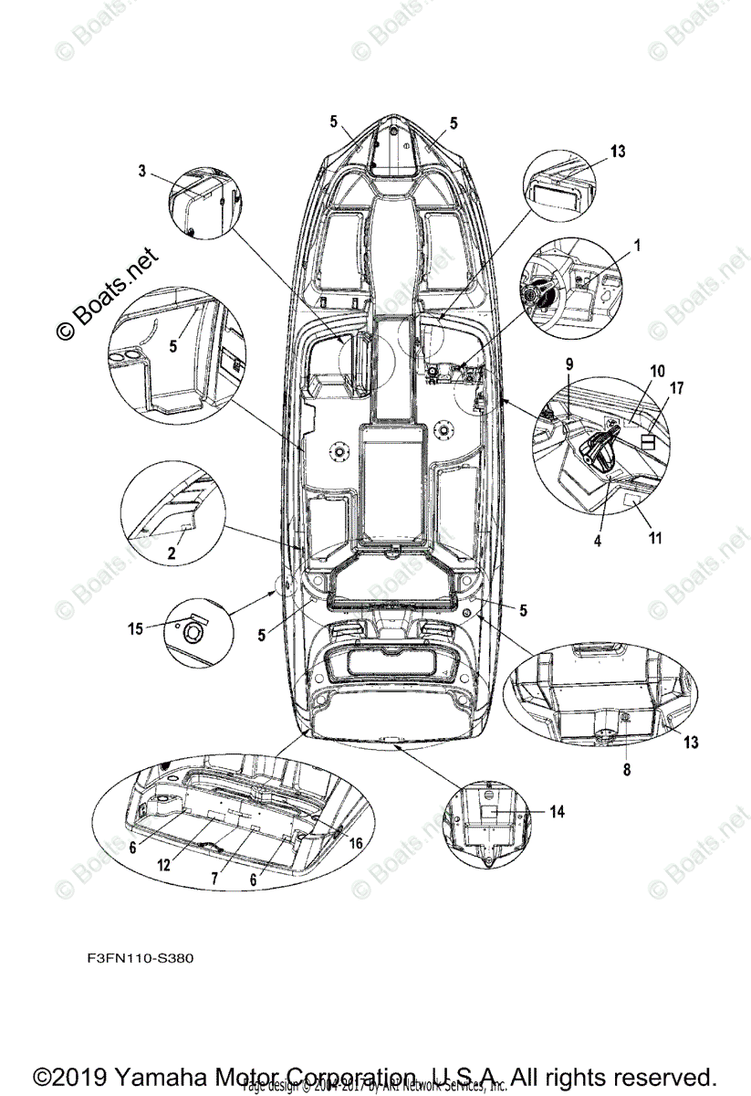 Yamaha Boats 2017 OEM Parts Diagram for Important Labels | Boats.net