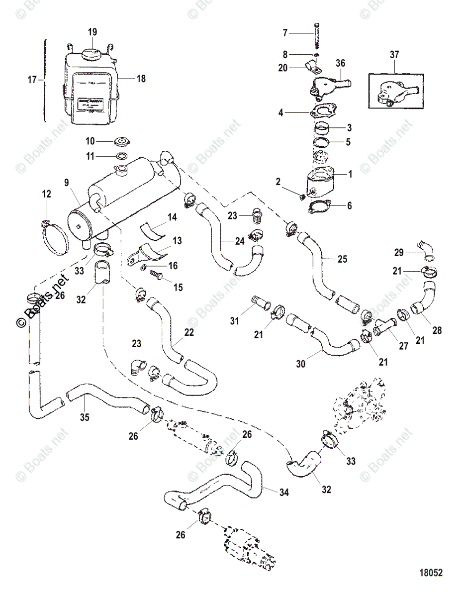 Mercruiser Sterndrive Exhaust & Cooling Kits OEM Parts Diagram for ...