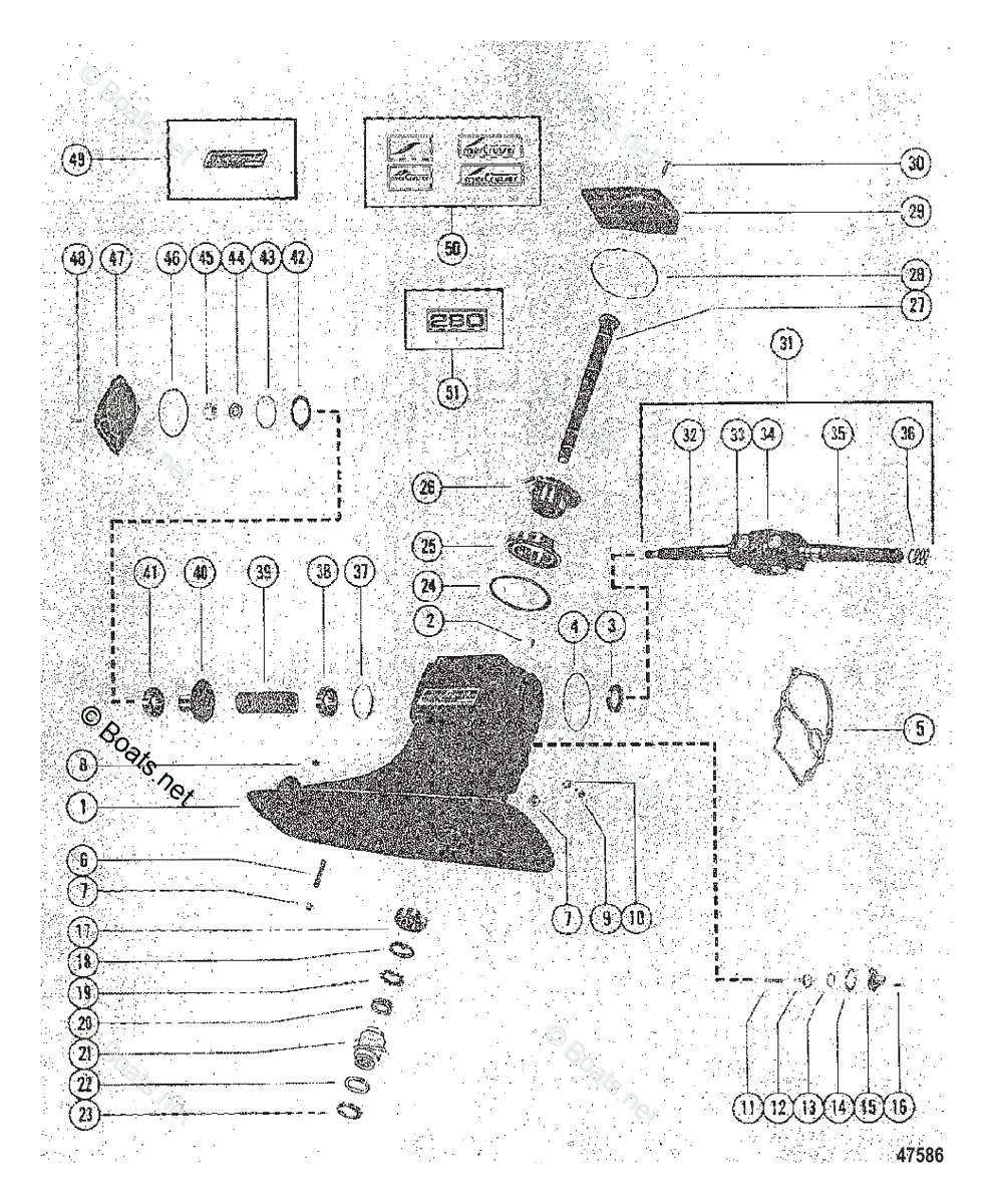Mercruiser Sterndrive Outdrives OEM Parts Diagram for Drive Shaft ...