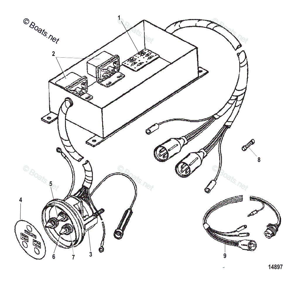 Mercury Rigging Parts & Accessories Electrical OEM Parts Diagram for ...