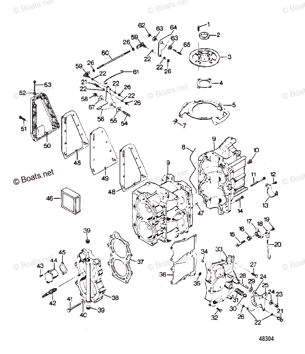 Force Outboard 1989 OEM Parts Diagram for Power Head | Boats.net