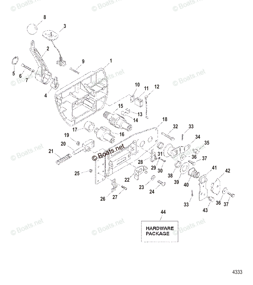 Mercury Sportjet Jet Drive 210HP OEM Parts Diagram for REMOTE CONTROL ...