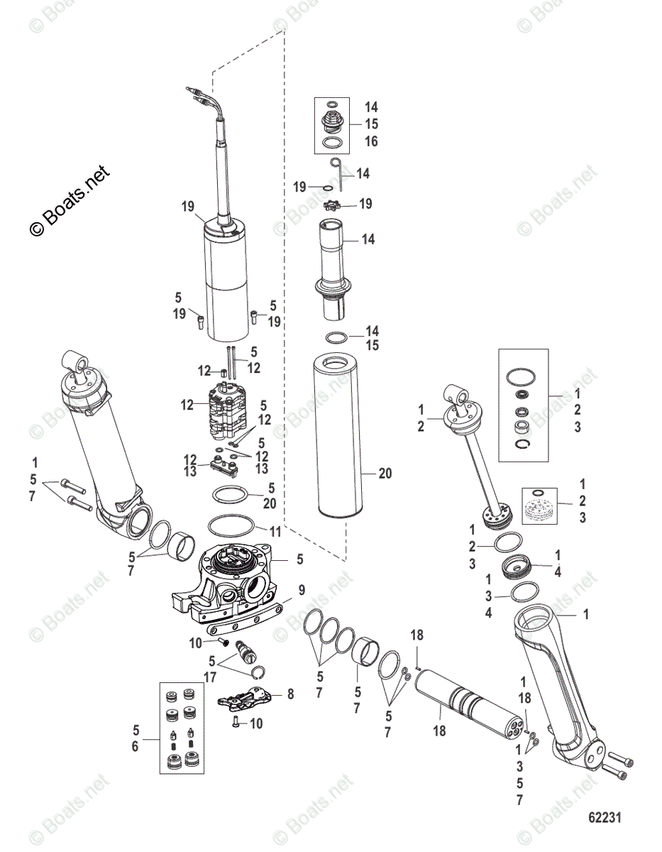 Mercury Outboard 350HP OEM Parts Diagram for Power Trim Components ...