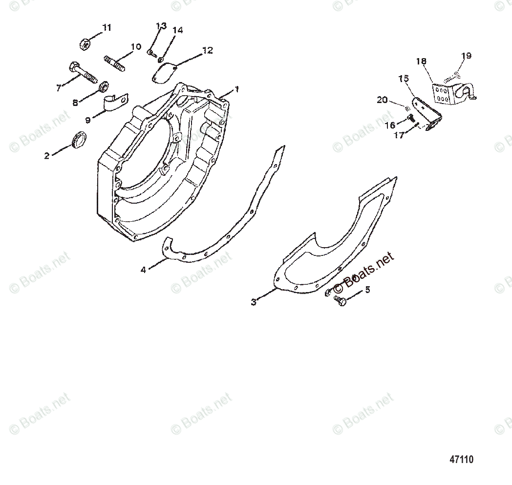 Mercruiser Inboard Gas Engines OEM Parts Diagram for Flywheel Housing ...