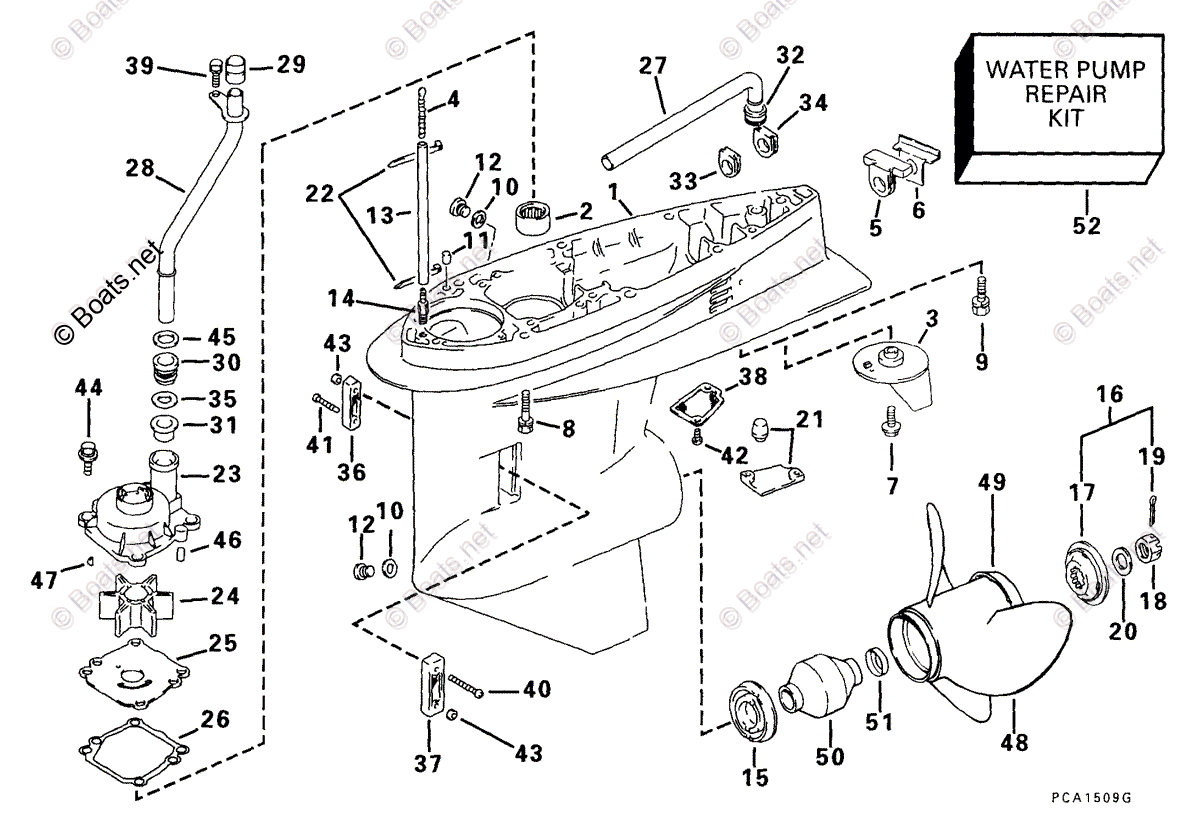 Evinrude Outboard 1999 OEM Parts Diagram for Gearcase | Boats.net