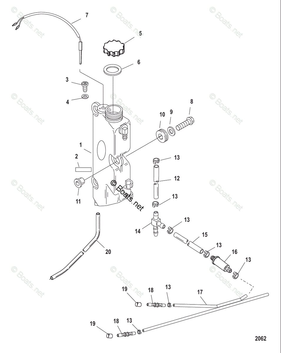 Mercury Outboard 250HP OEM Parts Diagram for Oil Injection Components ...