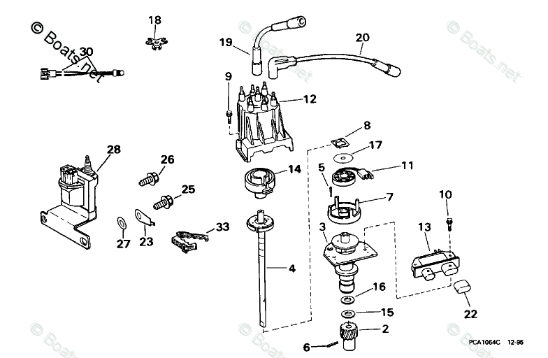OMC Sterndrive 4.30L 262 CID V6 OEM Parts Diagram for Distributor ...